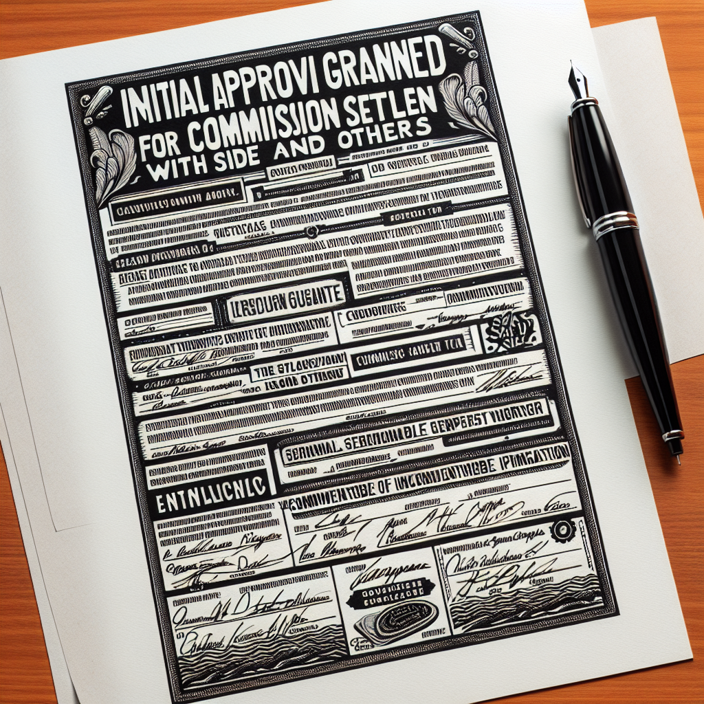 Initial Approval Granted for Commission Settlement with Side and Others